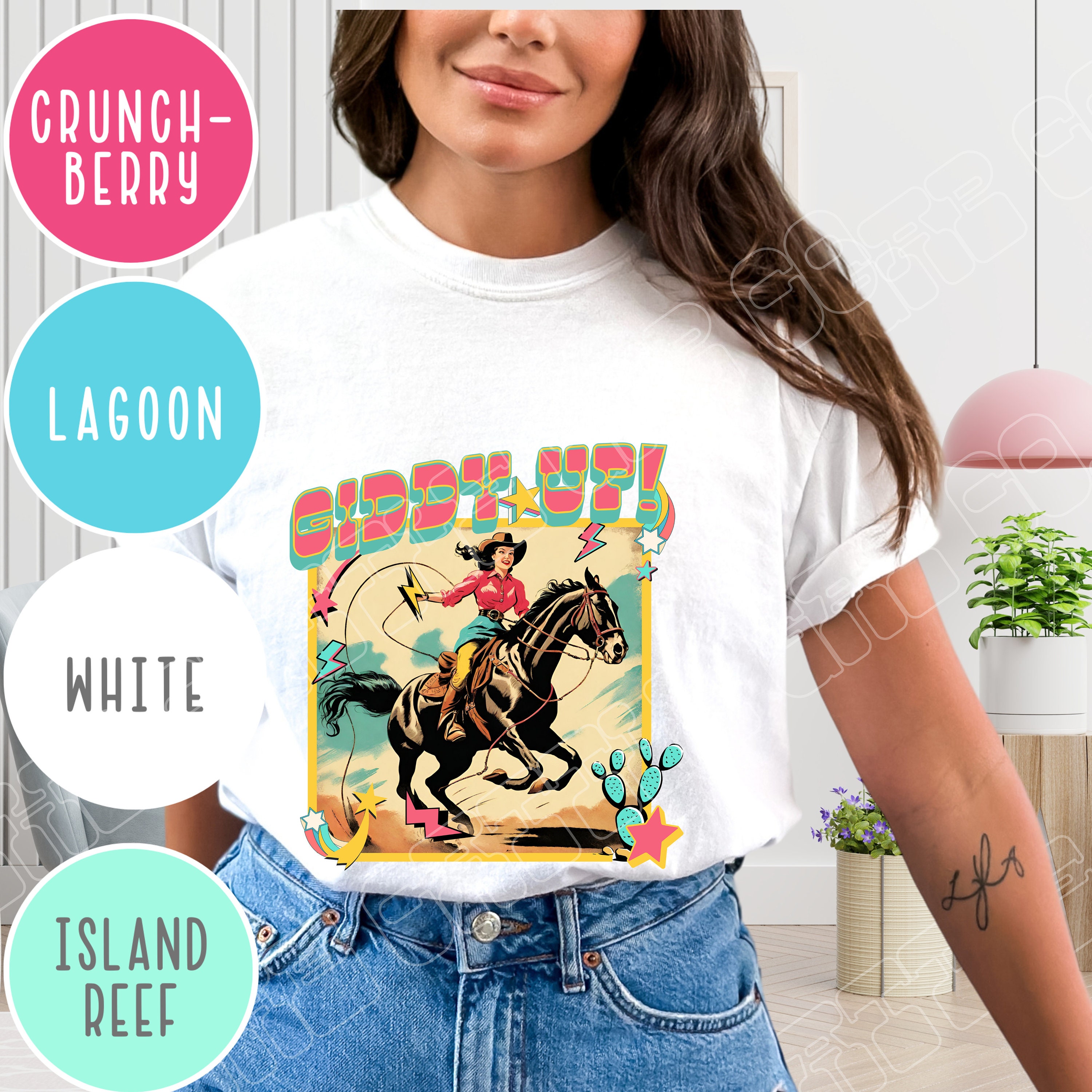 Giddy Up Cowgirl, Western, Comfort Color, Country Girl, Horse, Rodeo ...