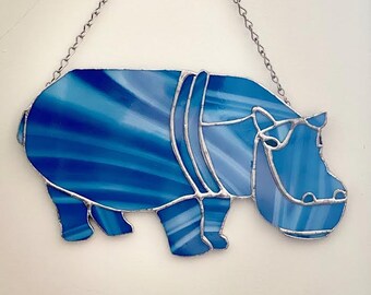 Stained Glass Hippo | Etsy