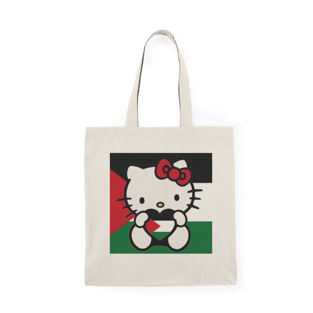 Hello Kitty Free Palestine Tote Bag Palestinian Flag Design, Palestine ...