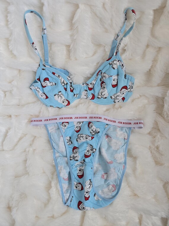 Very Rare 1990's Joe Boxer Turquoise Blue and White P… - Gem