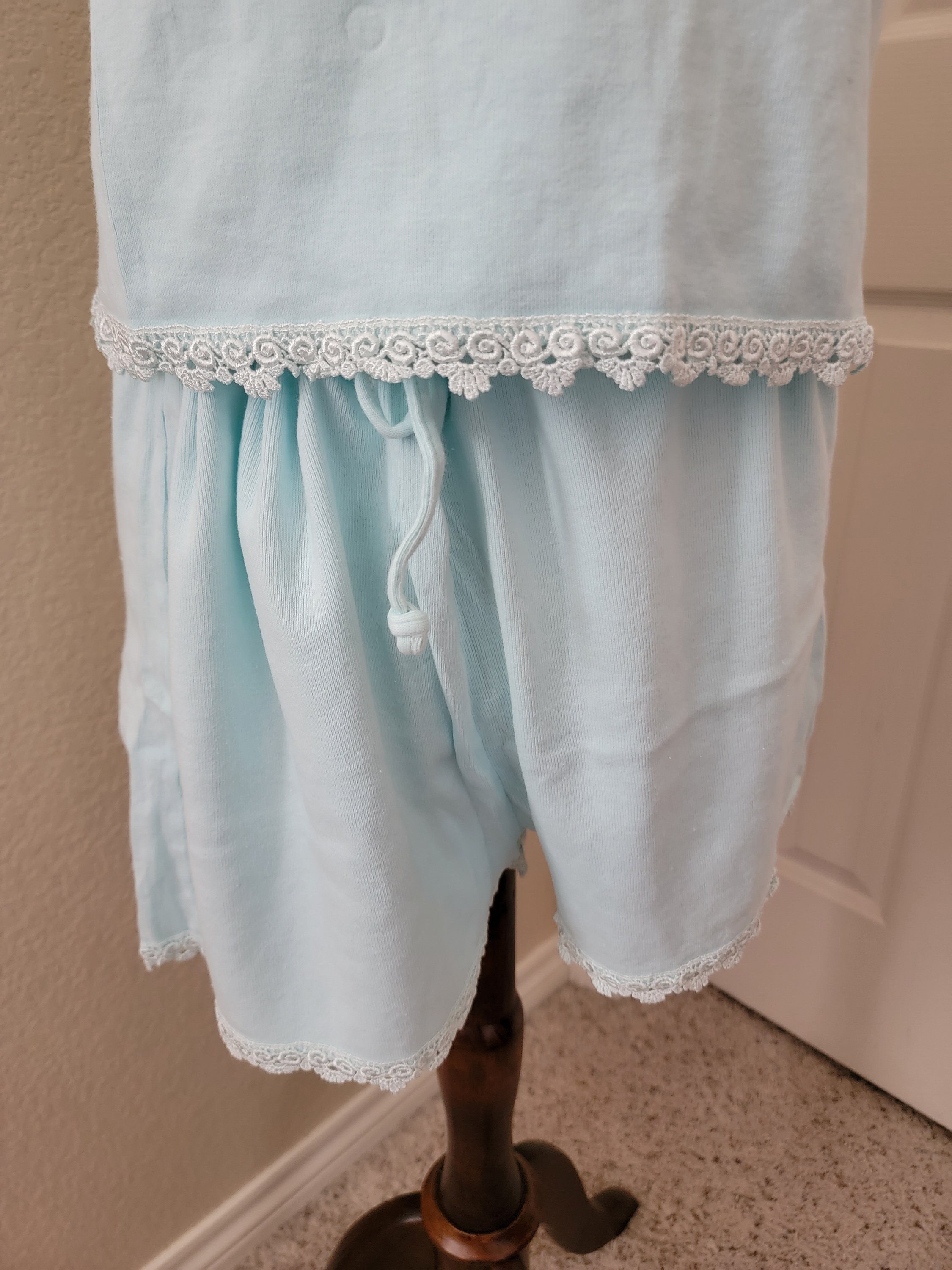 Very Rare Vintage 1980s Victoria's Secret Knit and Lace Trim Shortie PJ ...