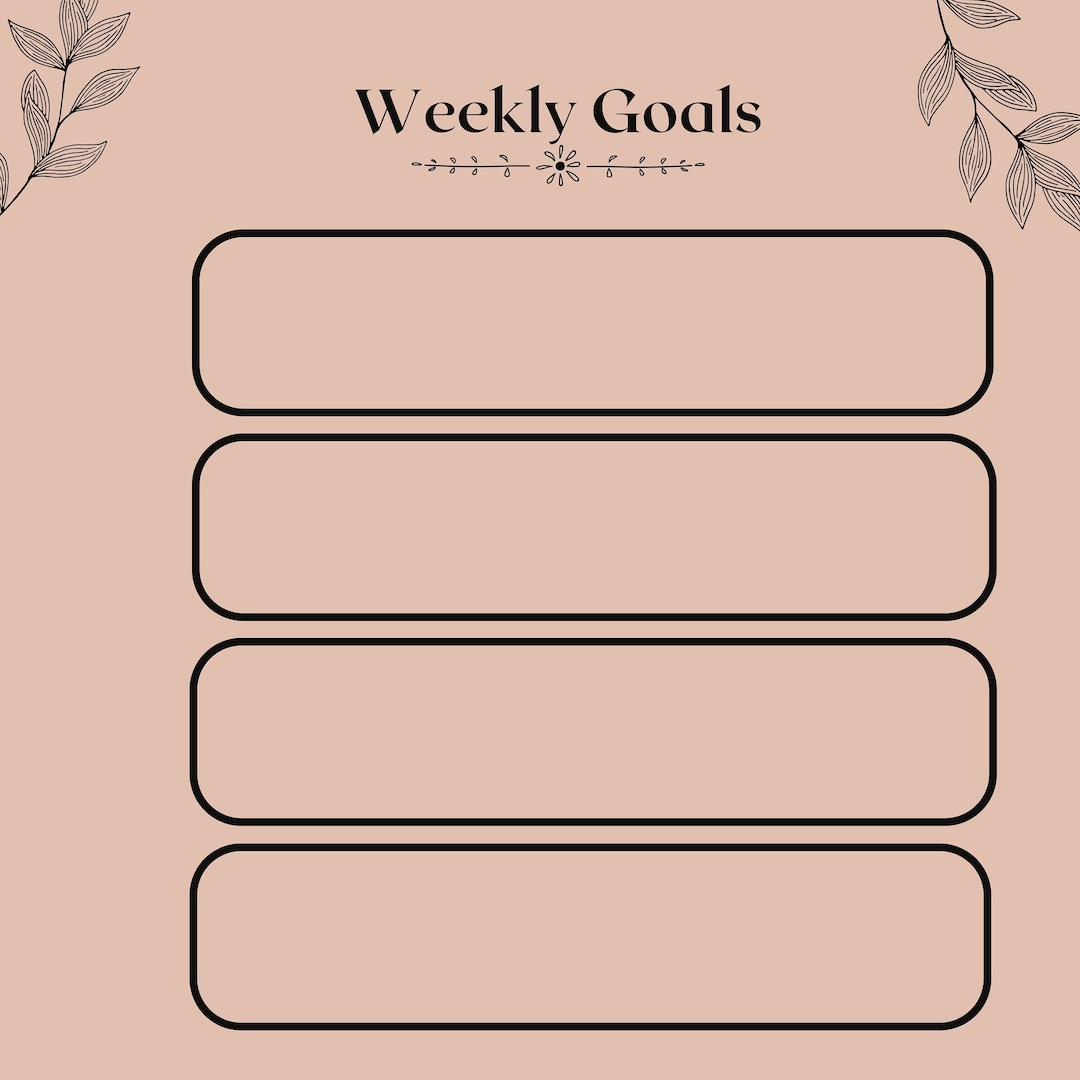 Weekly Goal List - Etsy