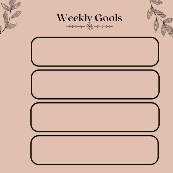 Weekly Goal List - Etsy