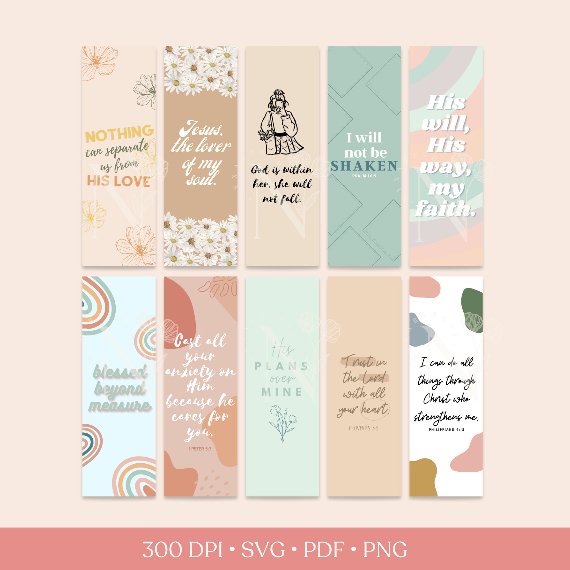Bookmarks Colorful Bible Verse Bookmarks Printable Minimalist ...
