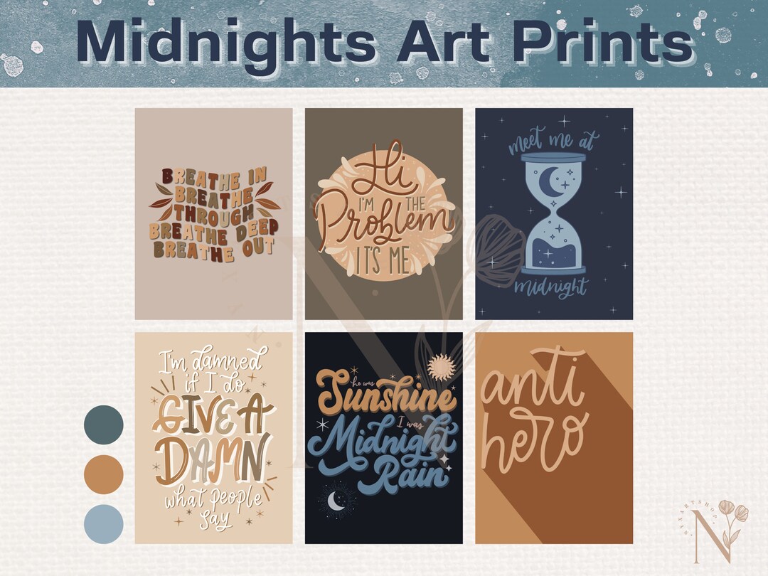 12 Midnights Taylor Swift Art Prints, Wall Decor, Instant Download ...
