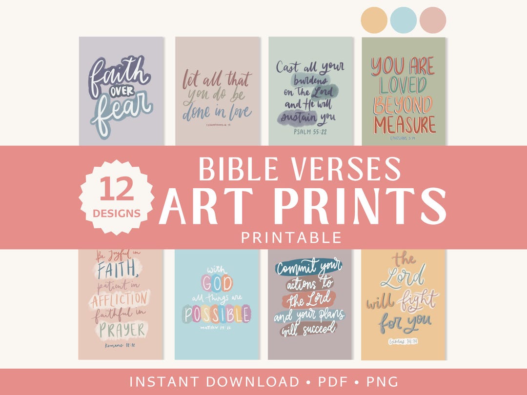 Printable Faith Art Print Bible Verses Prints Inspirational Wall Decor ...