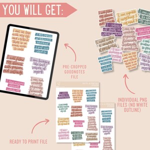 Positive Affirmation Quotes Motivational, Digital Stickers, Precropped ...