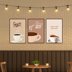 Coffee Art Wall Printable Kitchen Print Coffee Poster Iced Coffee Card ...
