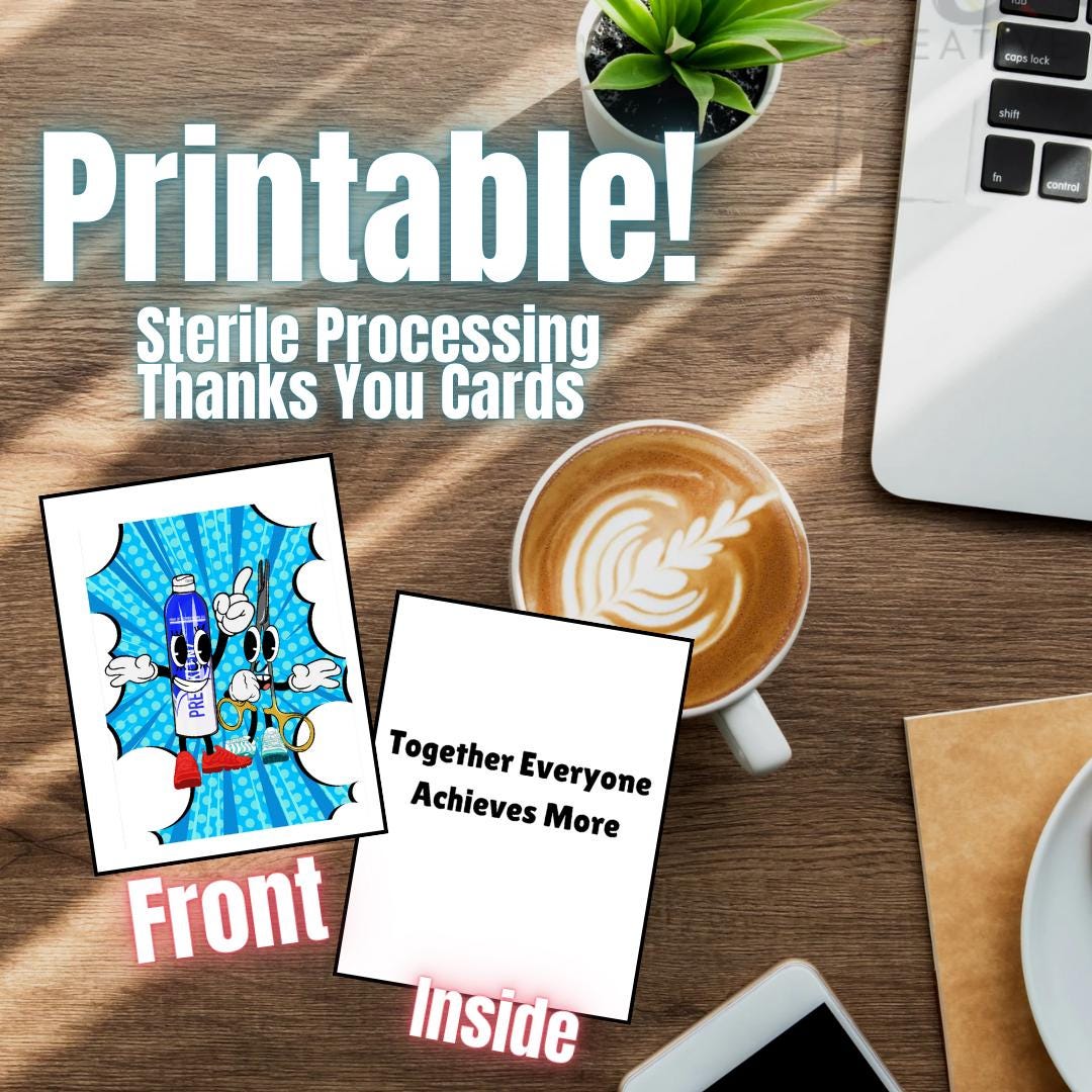 Sterile Processing Printable Thank You Card/printable SPD Week Thank ...