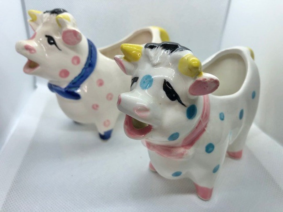 Vintage Polka Dot Cow Creamers From Japan - Etsy