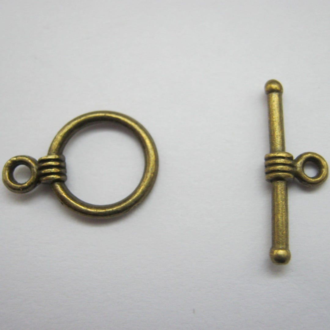 10 Bronze Toggle Clasps Round Toggles Fasteners for Bracelet Necklace ...