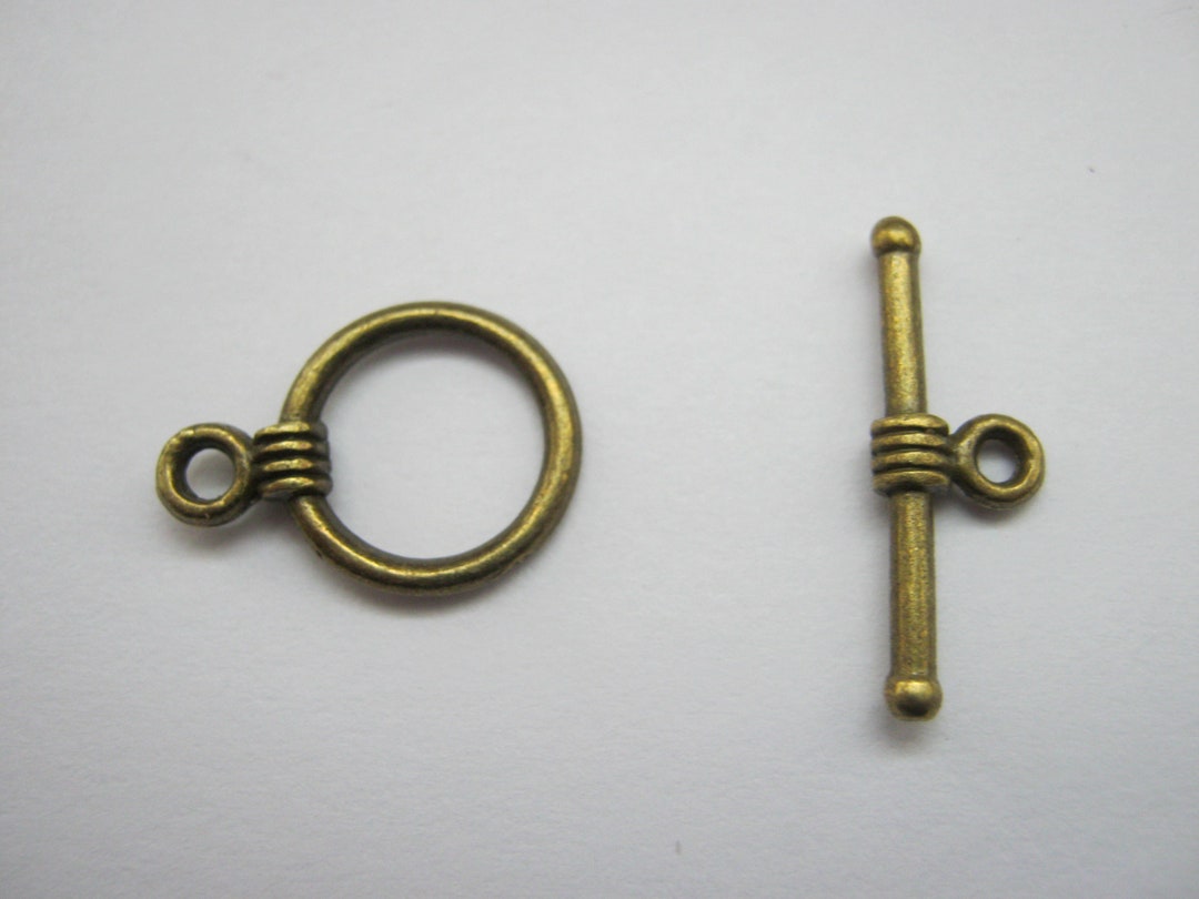 10 Bronze Toggle Clasps Round Toggles Fasteners for Bracelet - Etsy UK