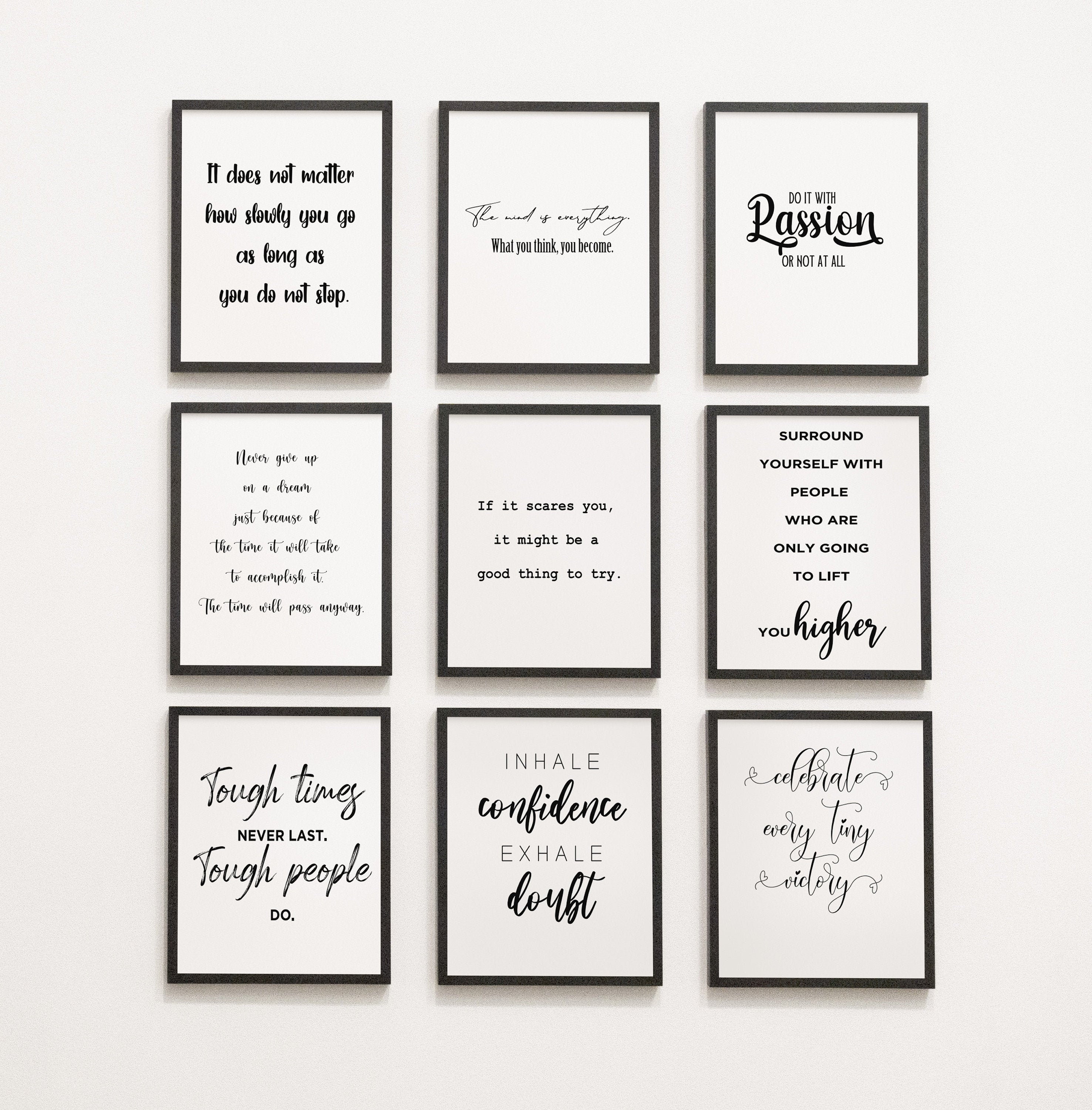 Set of 9+1 Free Inspirational Quotes Motivational Wall Art Prints ...