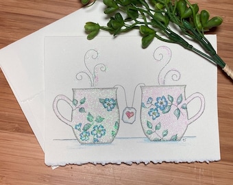 Tea Notecards. Teacups. Stationery. Set of 4. Tea Time. Cuppa. - Etsy