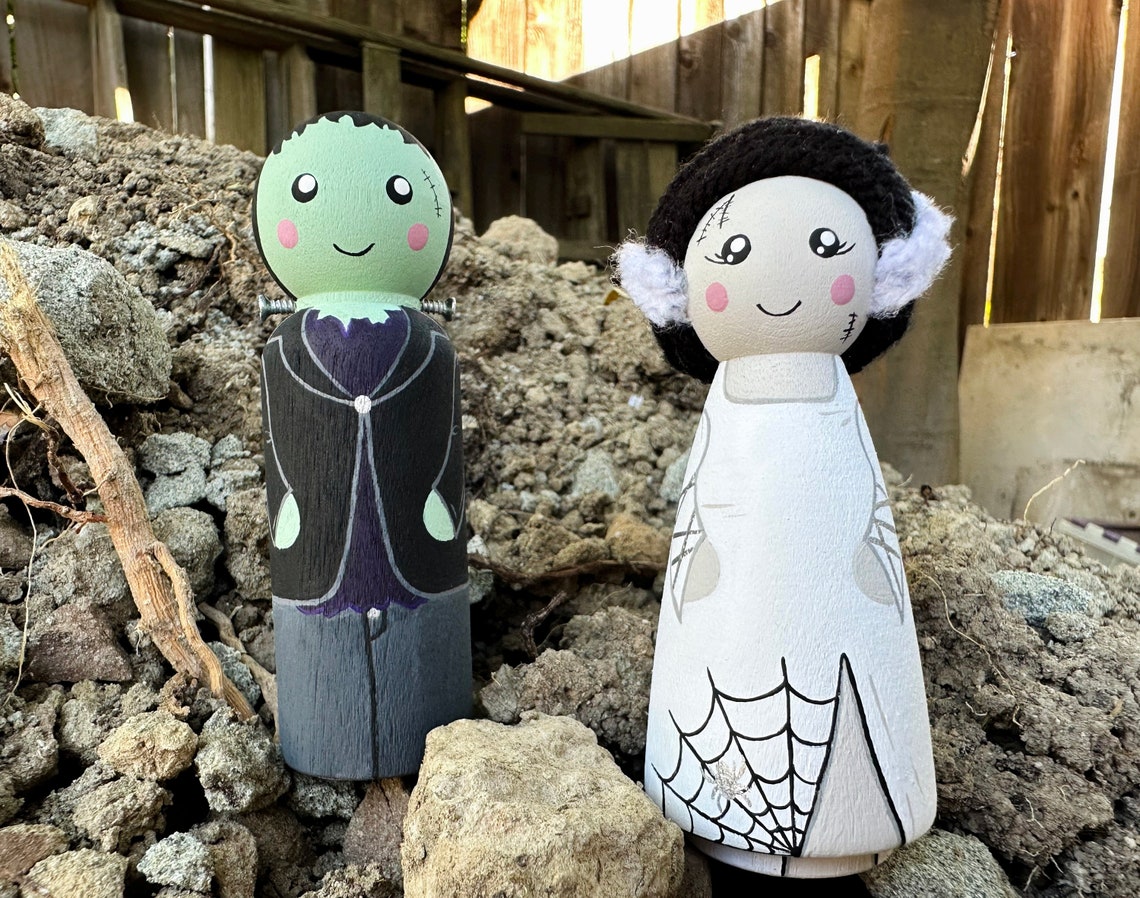 Monster | Bride of Monster | Halloween Peg Dolls | Halloween | Creature ...