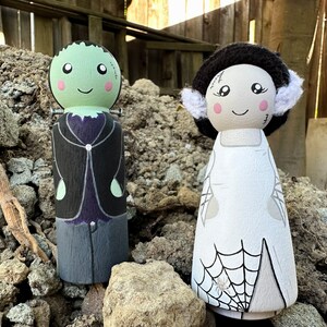 Monster | Bride of Monster | Halloween Peg Dolls | Halloween | Creature ...