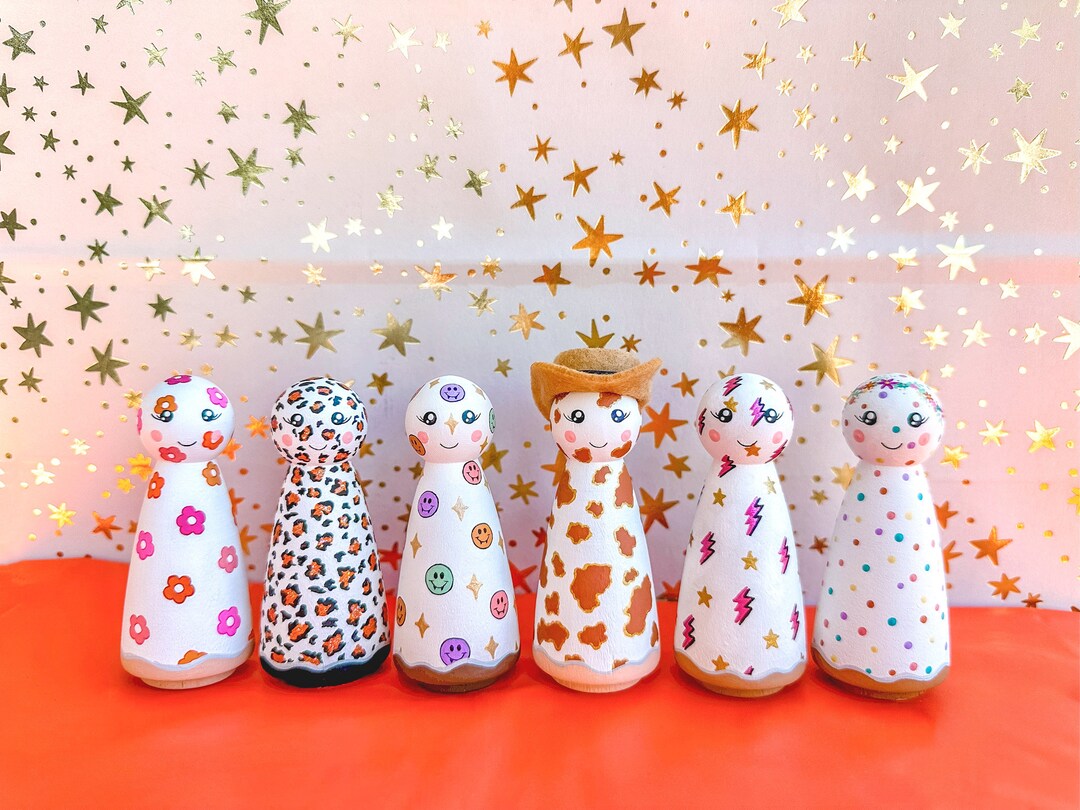 Ghost Peg Dolls | Halloween Peg Doll Set | Ghost | Retro Flowers ...