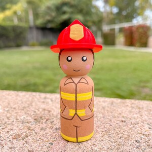 Firefighter Peg Doll | **2 1/4 Inches** | Firefighter | Firefighter ...