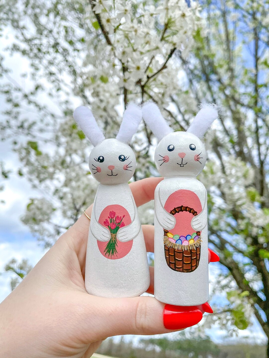 Easter Bunny Peg Dolls | Spring Tulips | Tulips | Bouquet | Easter ...