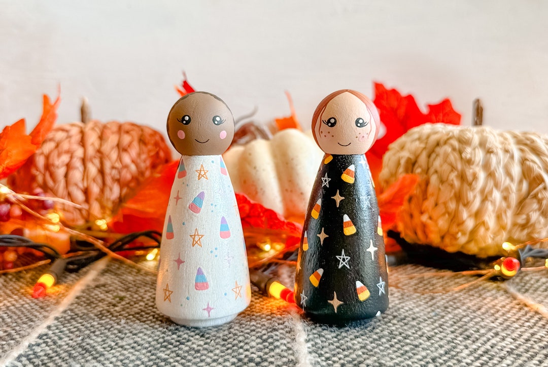 Candy Corn Peg Dolls | Fall Peg Dolls | Mushroom Peg Doll | Mushroom ...