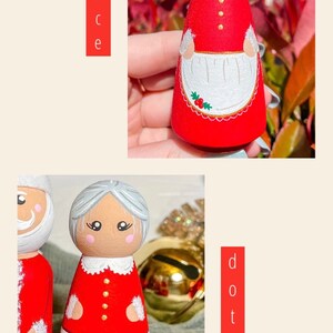 Mr. and Mrs. Claus Peg Doll Set | Santa Peg Doll | Mrs. Calus Peg Doll ...