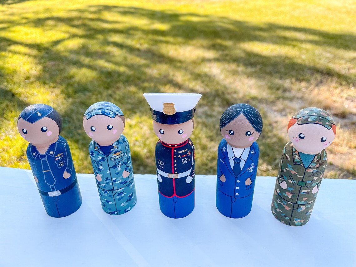 Military Peg Set Coast Guard Navy Marine Air Force - Etsy