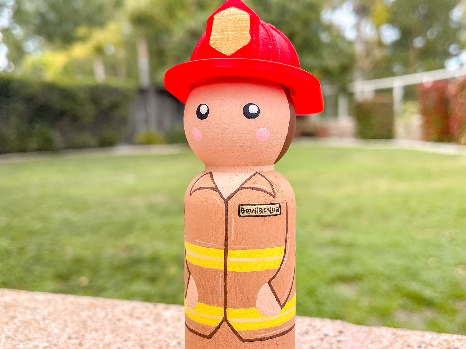 Firefighter Peg Doll | Firefighter | Firefighter Gift | Firefighter ...