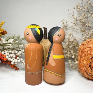 Thanksgiving Peg Dolls | Native American Peg Dolls | Pilgrim Peg Dolls ...