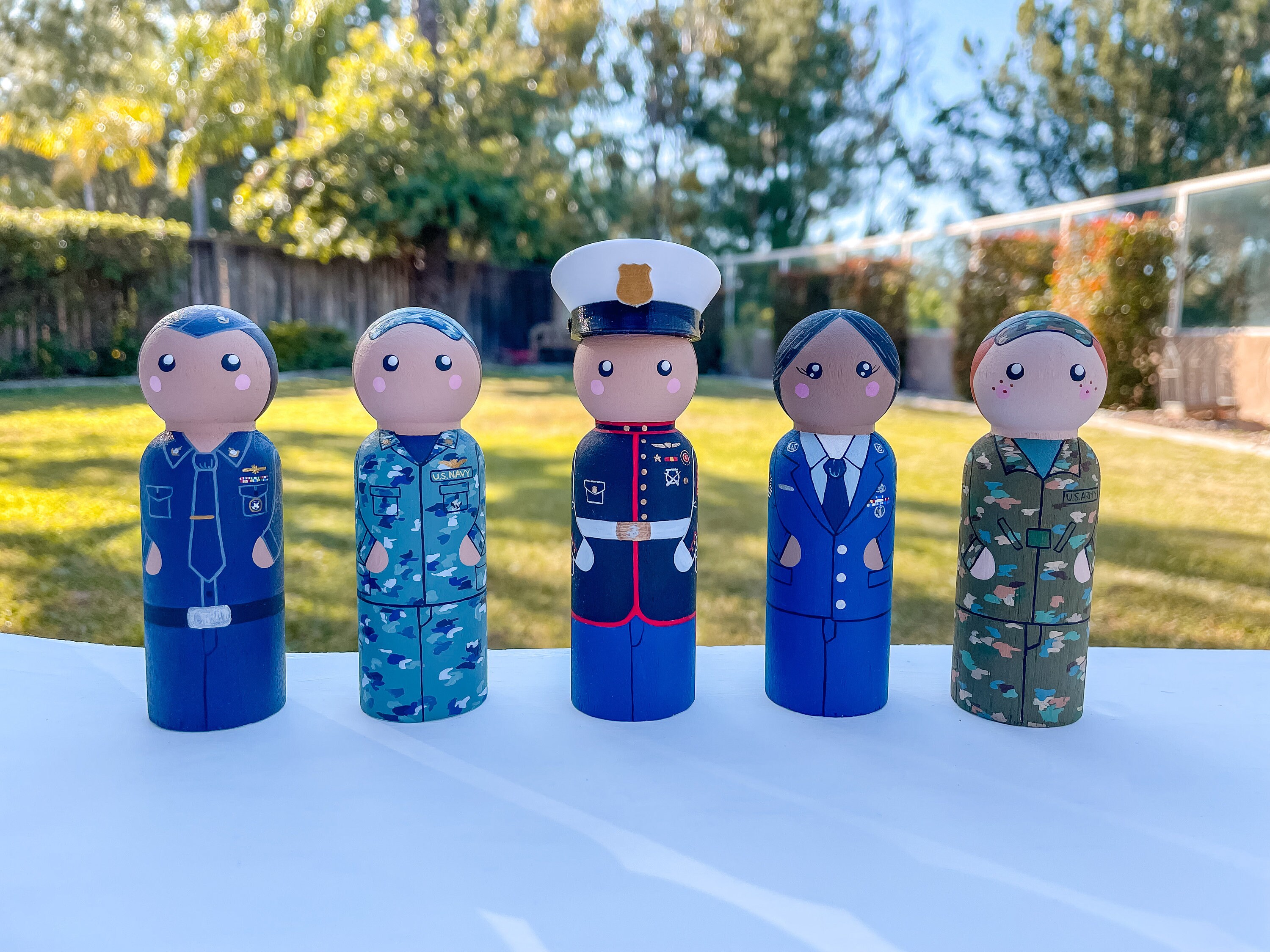 Military Peg Set Coast Guard Navy Marine Air Force - Etsy