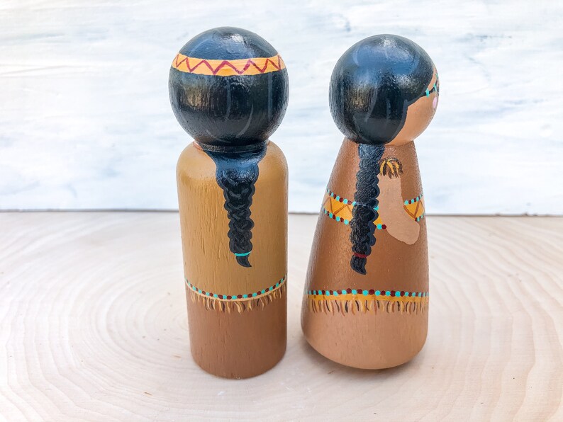 Thanksgiving Peg Dolls / Native American Peg Dolls / Pilgrim | Etsy