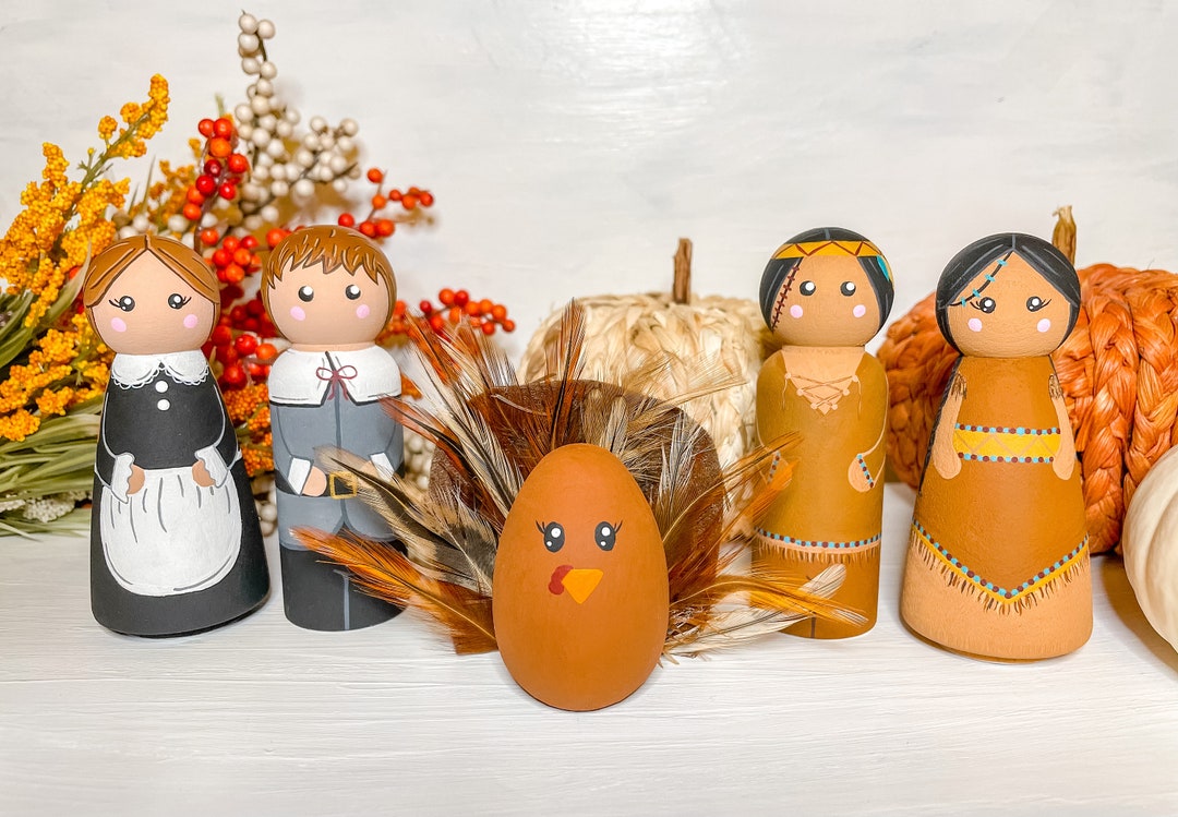 Thanksgiving Peg Dolls Native American Peg Dolls Pilgrim Peg Dolls ...