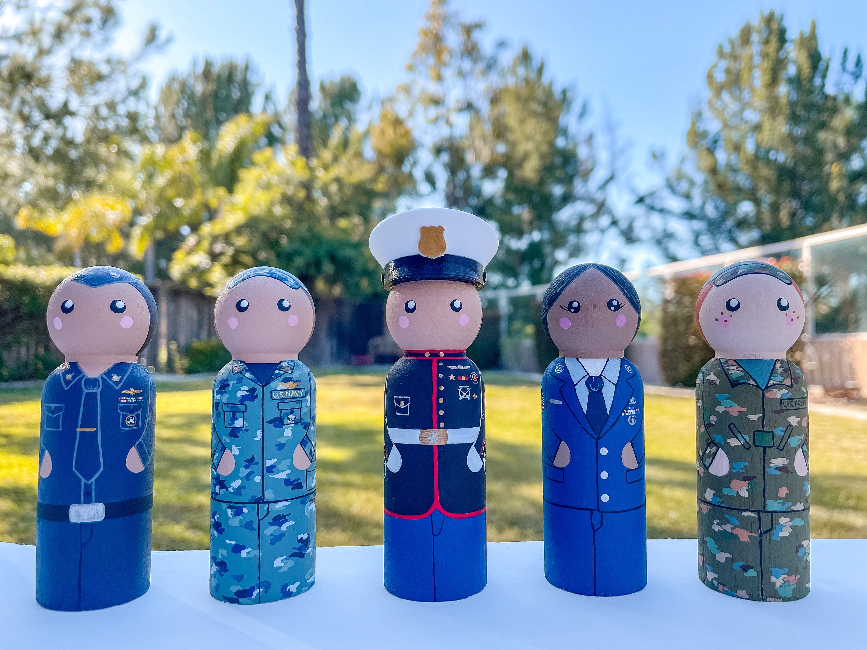 Military Peg Set Coast Guard Navy Marine Air Force - Etsy
