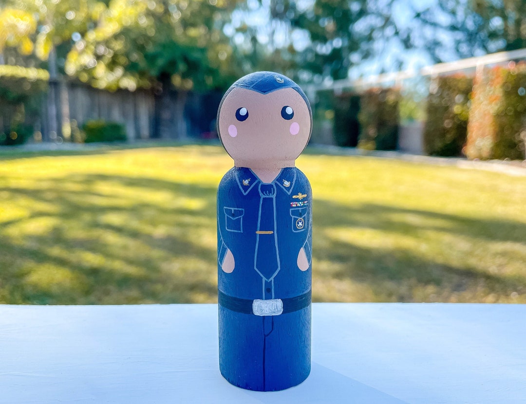 Coast Guard Peg Doll Coast Guard Coast Guard Gift Coast - Etsy