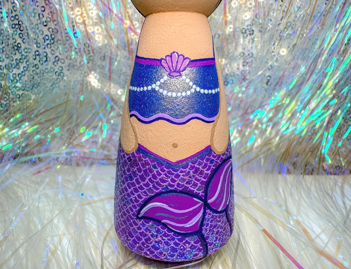 Mermaid Peg Dolls | Mermaid | Magical | Mermaid Gift | Mermaid Decor ...