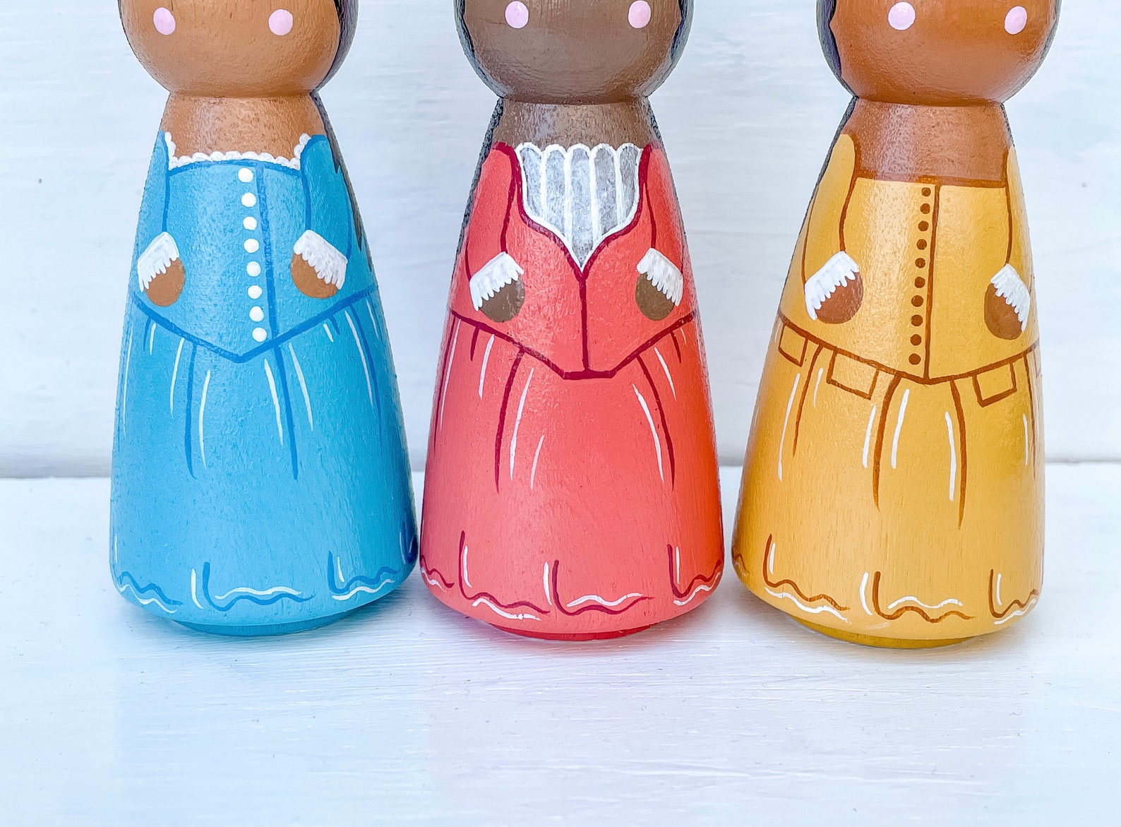 Schuyler Sisters Peg Doll Set | Schuyler Sisters | Angelica | Eliza ...