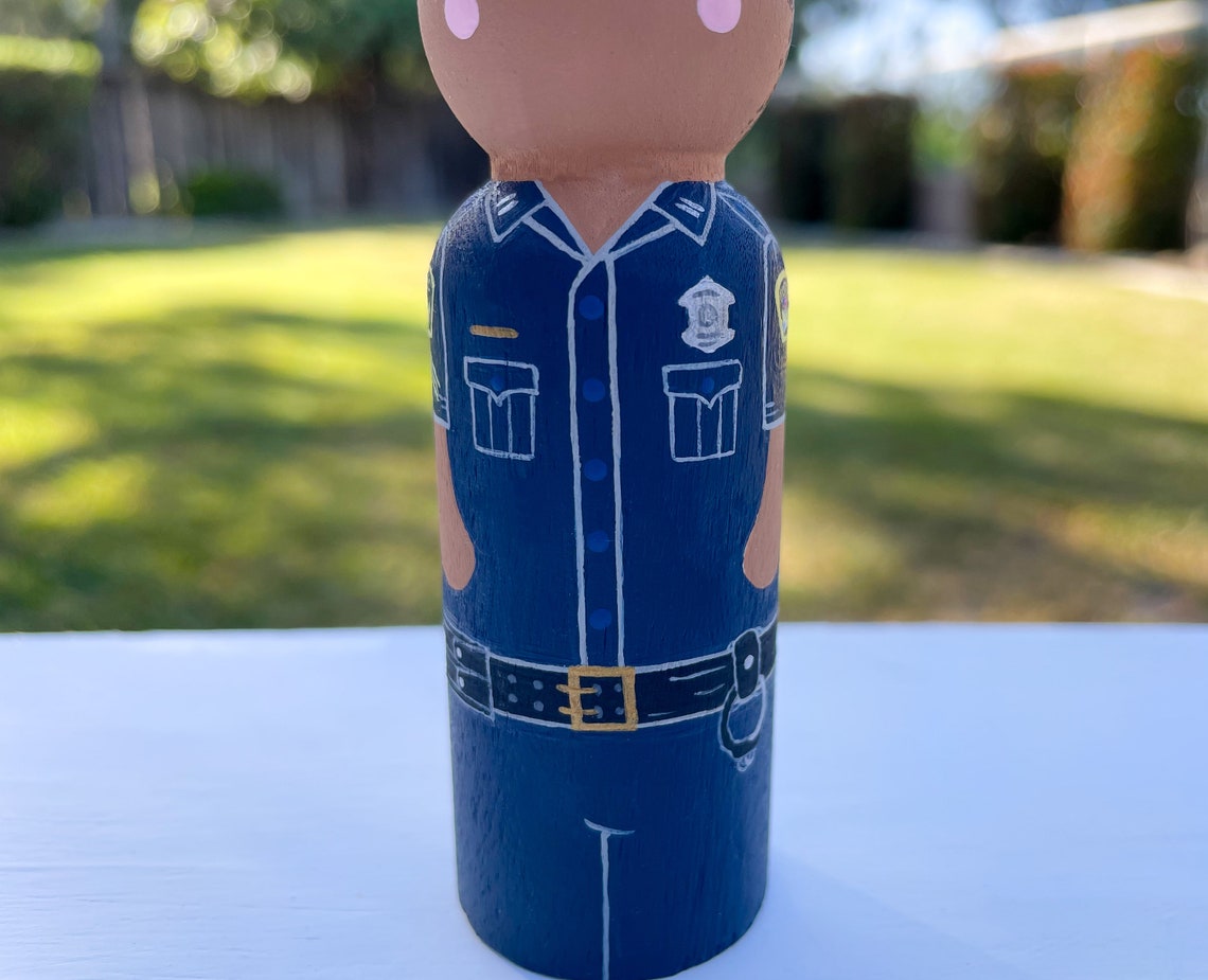Police Officer Peg Doll Police Police Officer Police - Etsy