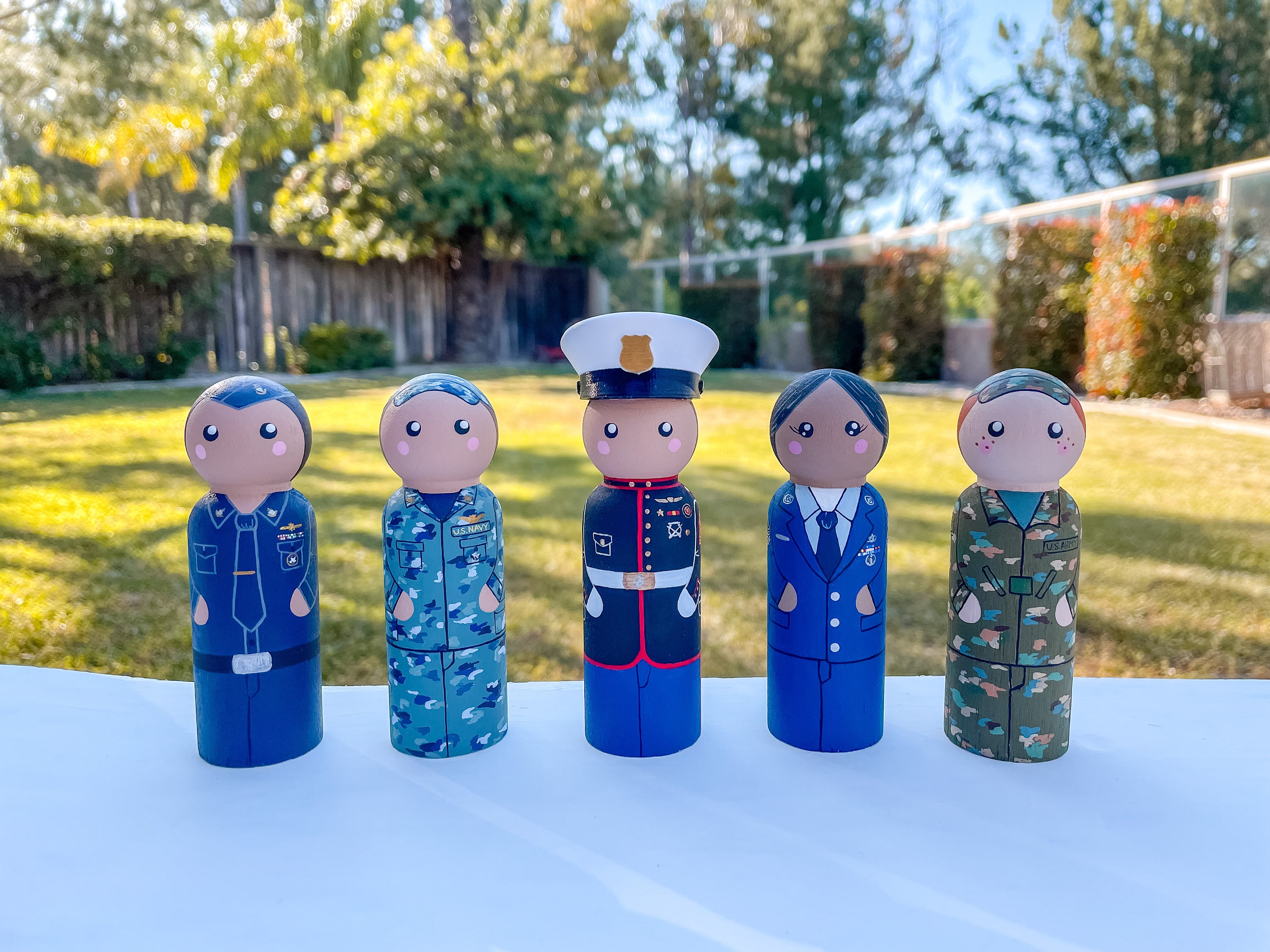 Military Peg Set Coast Guard Navy Marine Air Force - Etsy