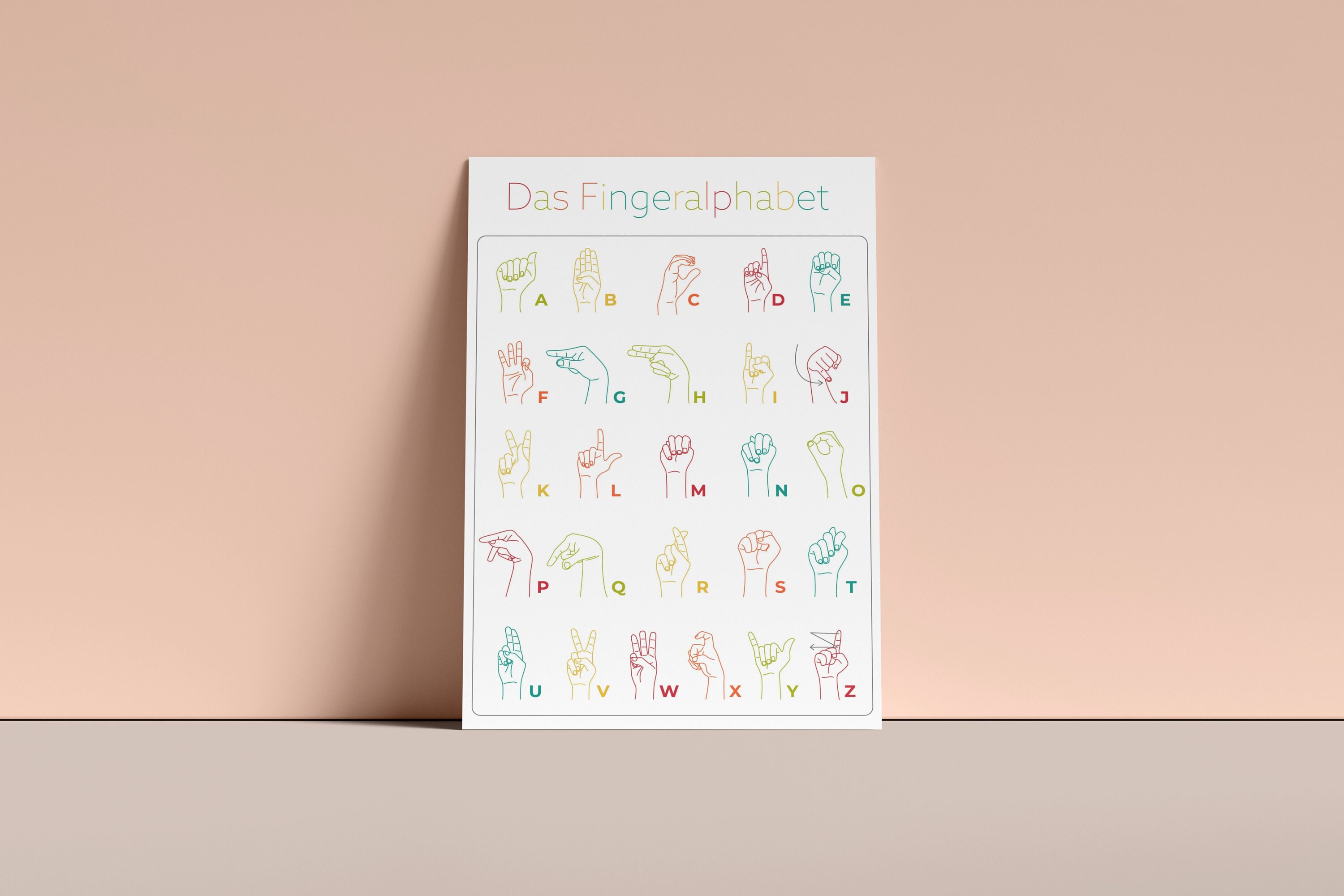 Children's Alphabet Poster - Finger Alphabet A4 (digital Download ...