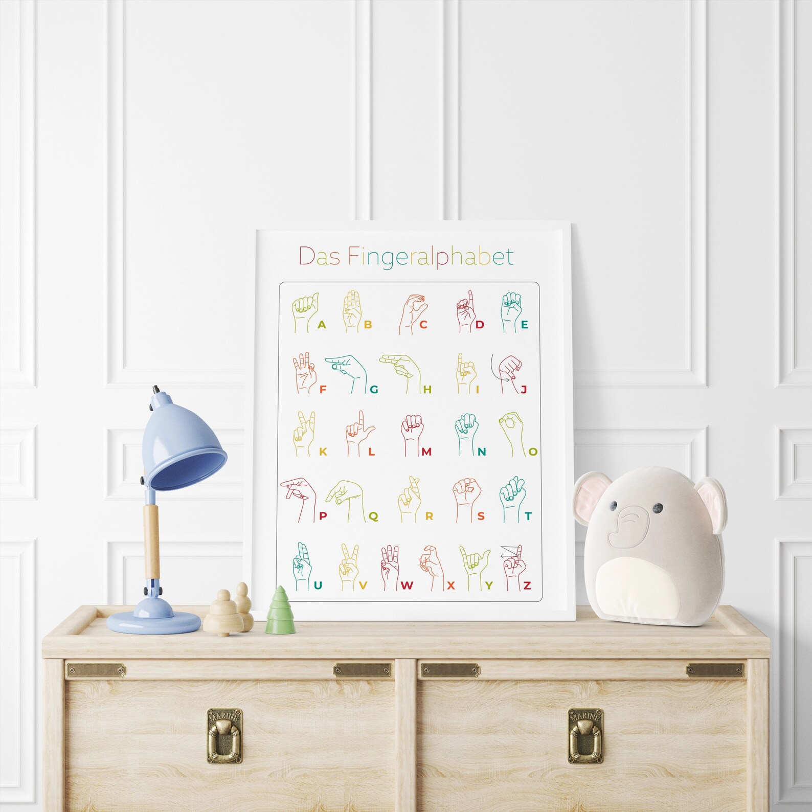 Children's Alphabet Poster - Finger Alphabet A4 (digital Download ...