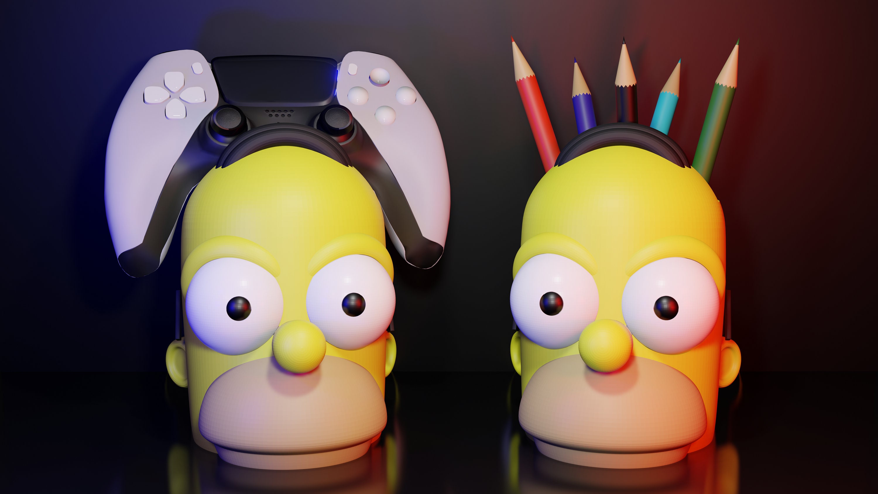 Homer Simpson Pencil Holder or Controller Stand You Choose | Desk ...