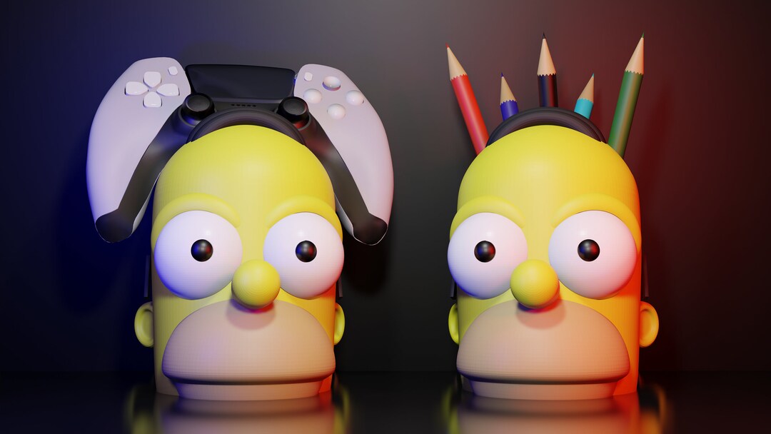 Homer Simpson Pencil Holder or Controller Stand You Choose | Desk ...
