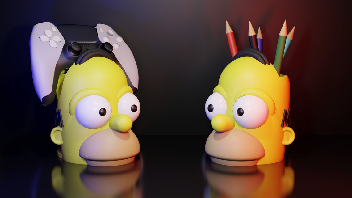 Homer Simpson Pencil Holder or Controller Stand You Choose | Desk ...