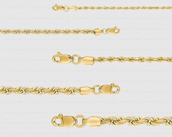 14k 24 Inch Rope Chain - Etsy