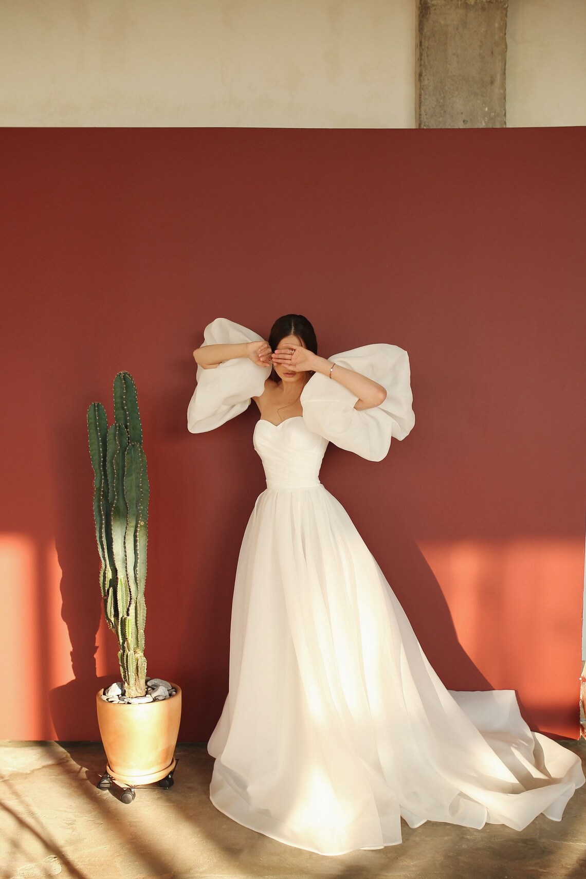 Karen Dress Wedding Dress With Puff Sleeves - Etsy