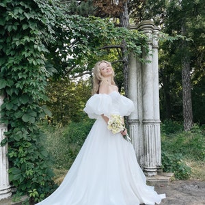 Karen Dress Wedding Dress With Puff Sleeves - Etsy