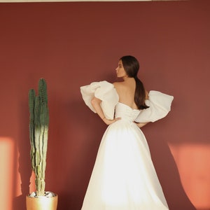 Karen Dress Wedding Dress With Puff Sleeves - Etsy