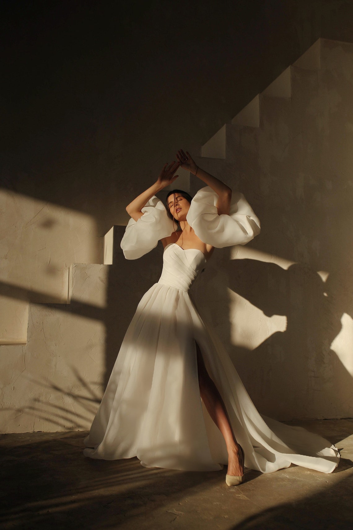 Karen Dress Wedding Dress With Puff Sleeves - Etsy