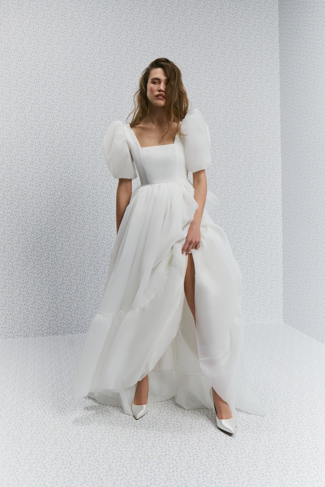 Maria Long Organza Wedding Dress, Second Wedding Dress, Engagement ...