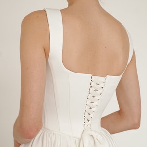 Satin Wedding Corset Charlotte : Sculpting Bridal Basque Top - Etsy