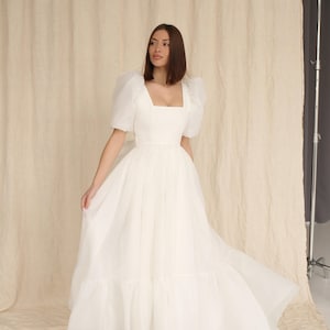 Maria Long Organza Wedding Dress, Second Wedding Dress, Engagement ...